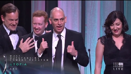 Utopia wins Logie – ChampagneComedy.com – The Late Show Ultimate Fan Site